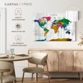 Elephant Stock World Travel Map Push Pin Ii Wall Art - Map Canvas ...