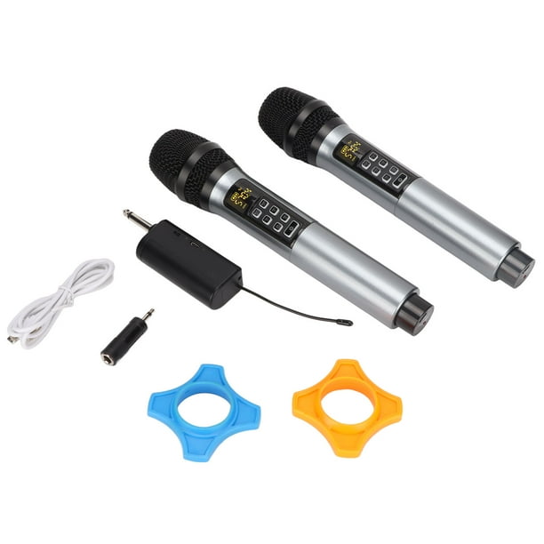 Micrófono con receptor, 2 micrófonos inalámbricos USB UHF Micrófono ...
