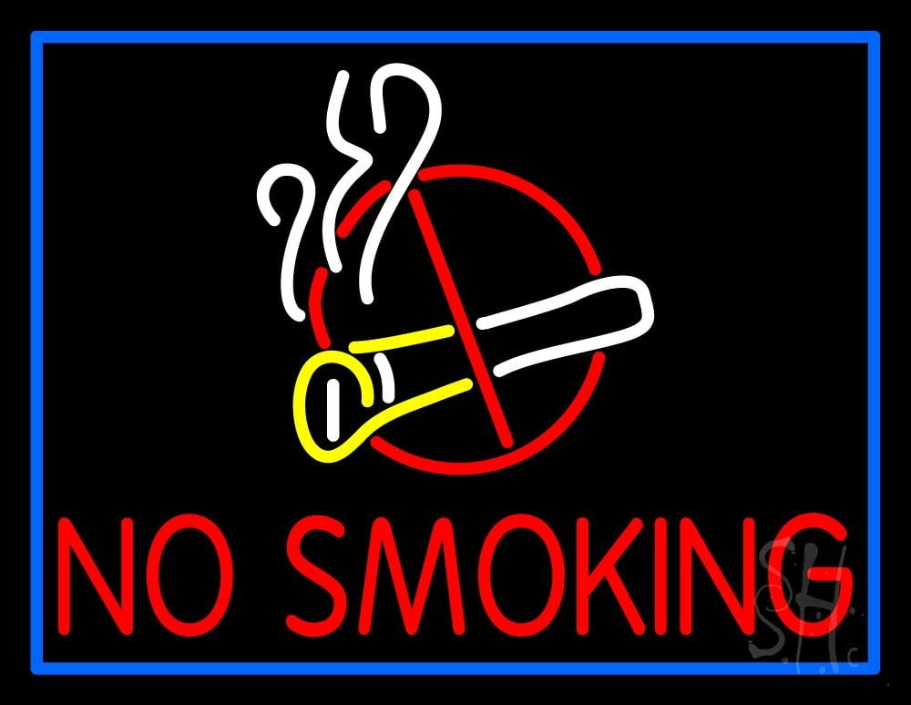 No Smoking with Smoke LED Neon Sign 24 x 31 - inches, Clear Edge Cut ...