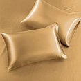 3Pcs Twin XL Sheets Set, Gold Silky Satin Sheets Twin XL Bedding Set ...