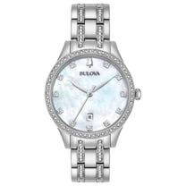 Bulova Women's Classic Wristwatch, Pearl Black Stainless Steel, Quartz ...