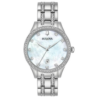 Bulova Women's Diamonds White Mother of Pearl Stainless Steel Analog ...