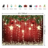 8x6FT Red Christmas Backdrop Christmas Background Sparkling Stars ...