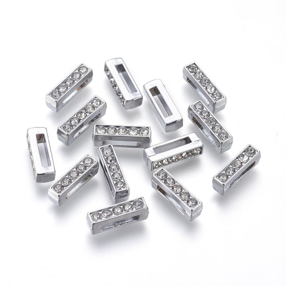 40Pcs Heart Silver Plated Alloy Rhinestone European Dangle Charms Large ...