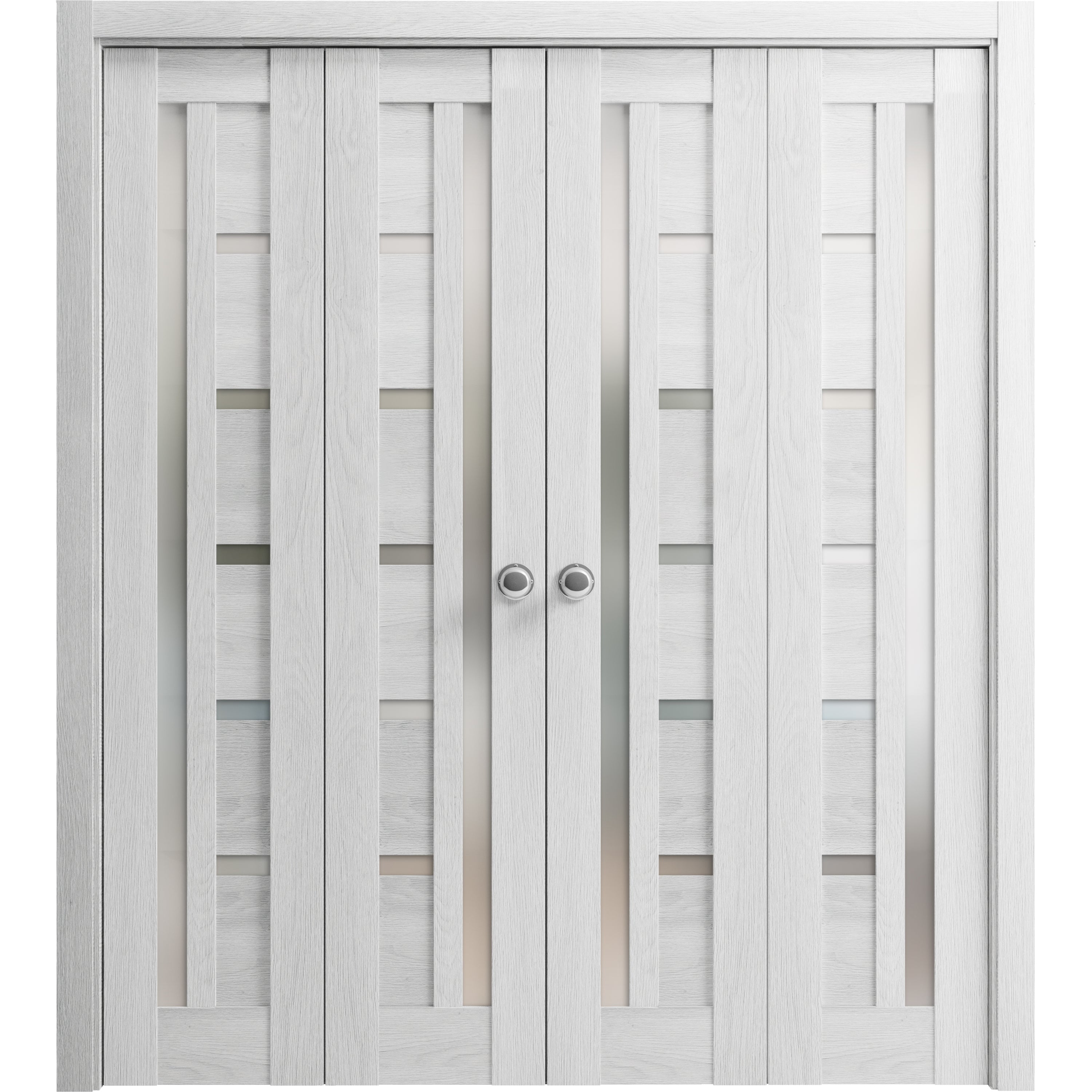 Sliding Closet Double Bi-fold Doors | Quadro 4088 Light Grey Oak with ...