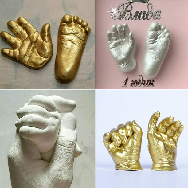 AMERTEER Baby Keepsake Hand & Foot Casting Kit DIY Plaster Statue ...