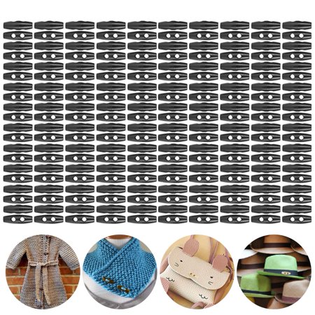 Spptty 30mm Toggle Buttons Wooden Toggle Buttons 2‑Hole DIY Dark Coffee ...