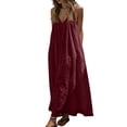 Backless Cami Dresses for Women Sleeveless Solid Color Lounge Dress ...