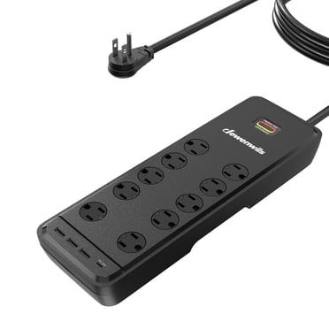 SmartSockets Color-Coded Strip Surge Protector 6 Outlets, 6 ft Cord ...