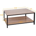 HomGarden Industrial Style Rectangle Wood Coffee Table with Metal ...