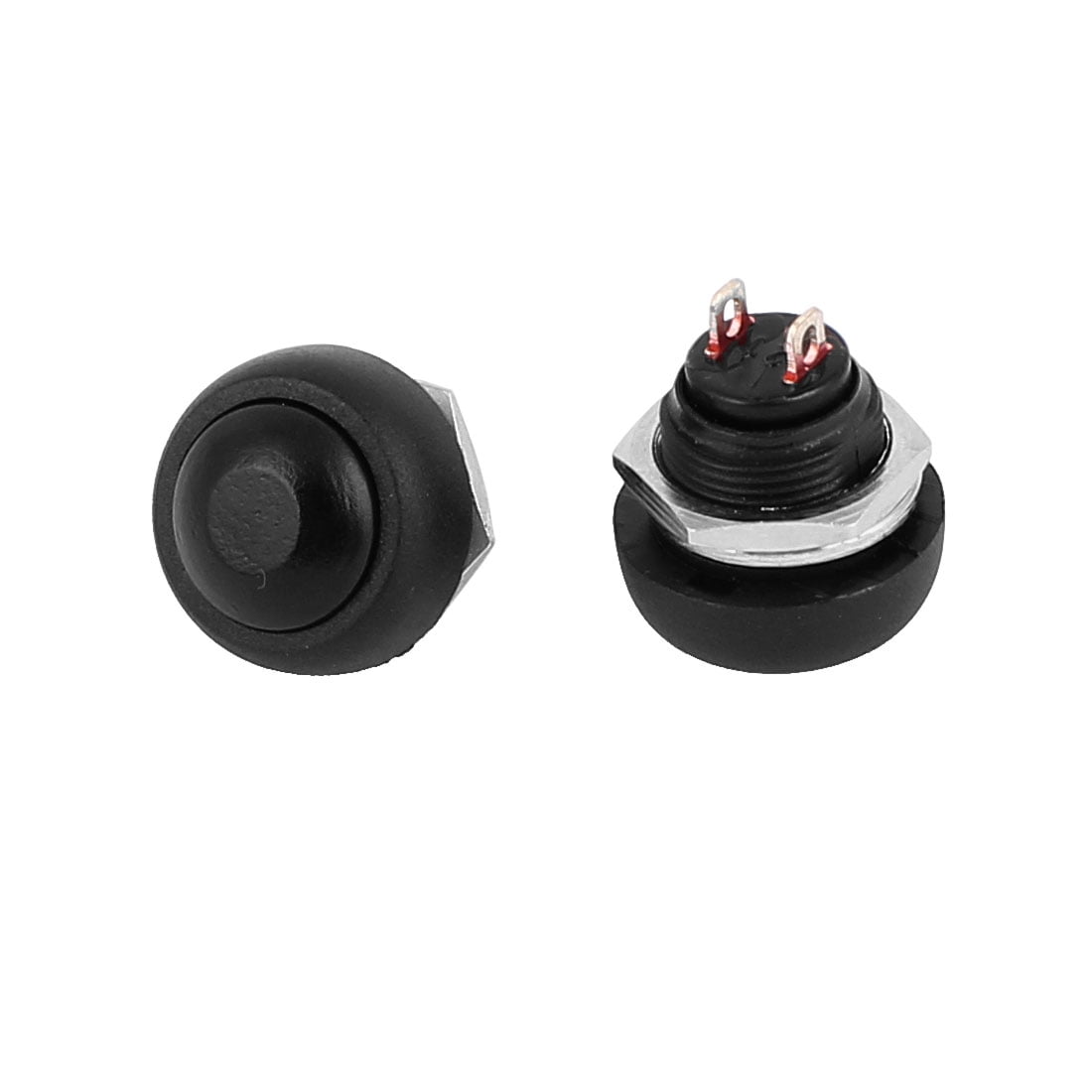 AC250V 1A 12mm Mini Waterproof Pushbutton Switch Momentary Type Black 2 ...