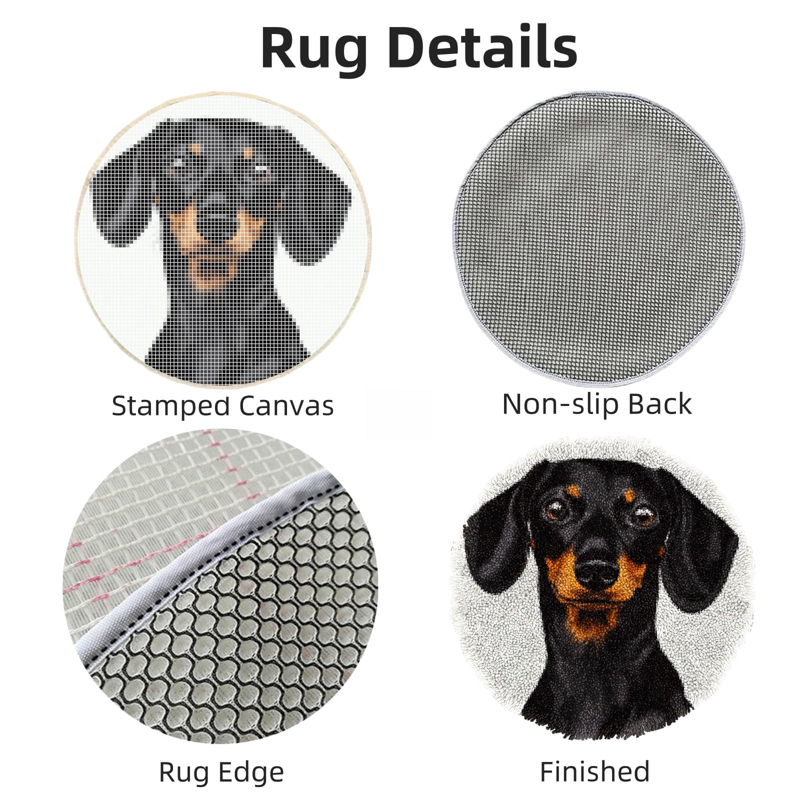 Latch Hook Rug Kit White Labrador Dog Stamped Handmade Round Shape ...