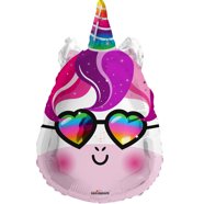 Multicolored Unicorn Head Pinata, Teal & Purple, 17in x 16in - Walmart.com