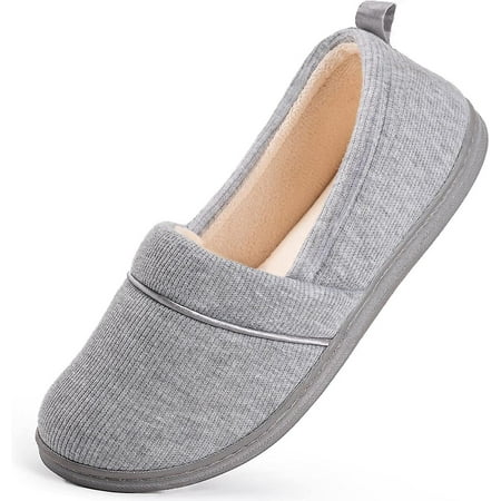 Women's Memory Foam Comfort Knit House Shoes Light Weight Terry Cloth ...