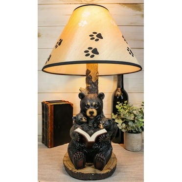 Ebros Set of 2 Climbing Black Bear Cubs Table Lamp for Living Room ...