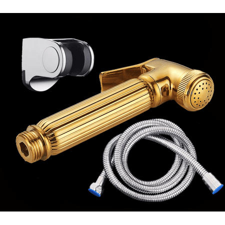 Toilet Sprayer Kit, Wall Mounted Brass Bidet with Hose-Holder-Spray Gun ...
