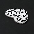 40 pc Printed Acrylic Pendants Heart with Leopard Print Pattern Black ...