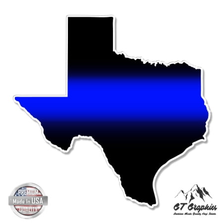 Texas Thin Blue Line - 12" Vinyl Sticker Waterproof Decal - Walmart.com