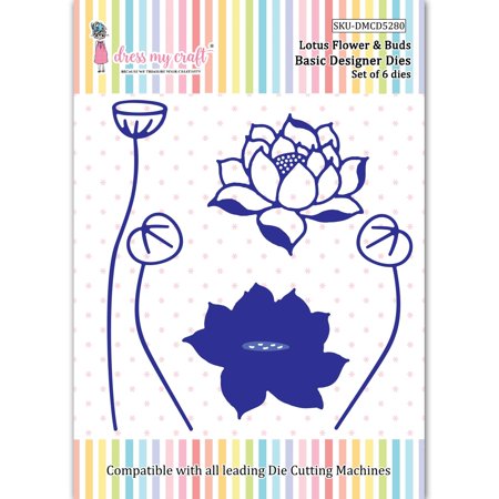Dress My Craft Basic Designer Dies-Lotus Flower & Buds -DMCD5280 ...