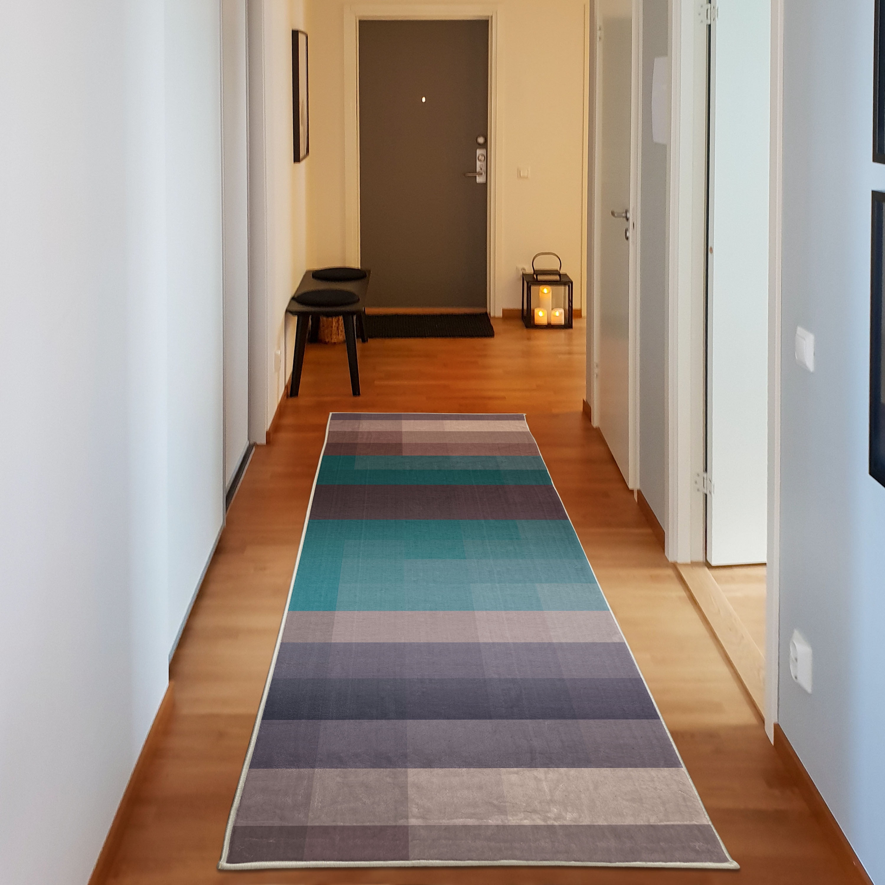 Palette Decorative Rug, Abstract Vortex Swirls and Shapes Pattern ...