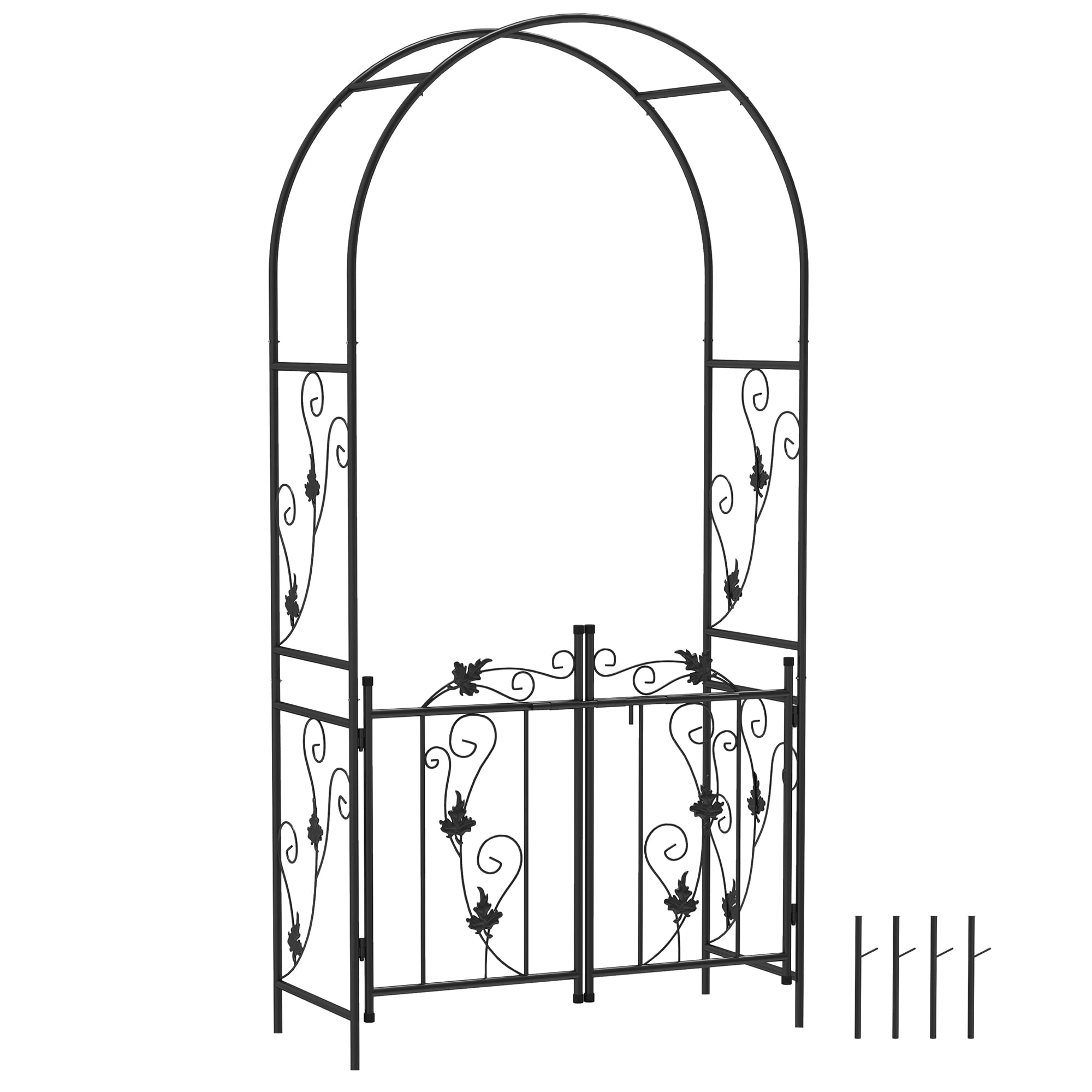 Click here for Outsunny 7ft Steel Garden Arch With Double Gate  G... prices