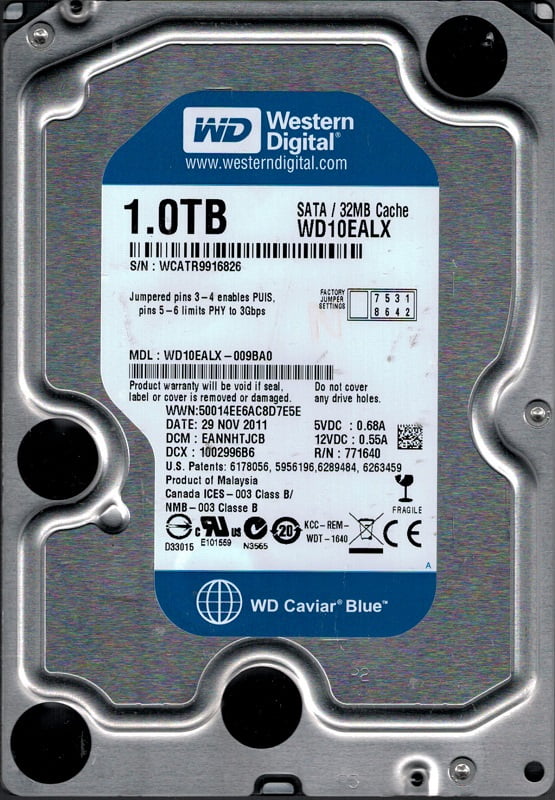 WD10EALX-009BA0 DCM: EANNHTJCB WCATR Western Digital 1TB - Walmart.com