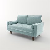 Home Square 2 Piece Velvet Living Room Loveseat Set in Grayish Cyan ...