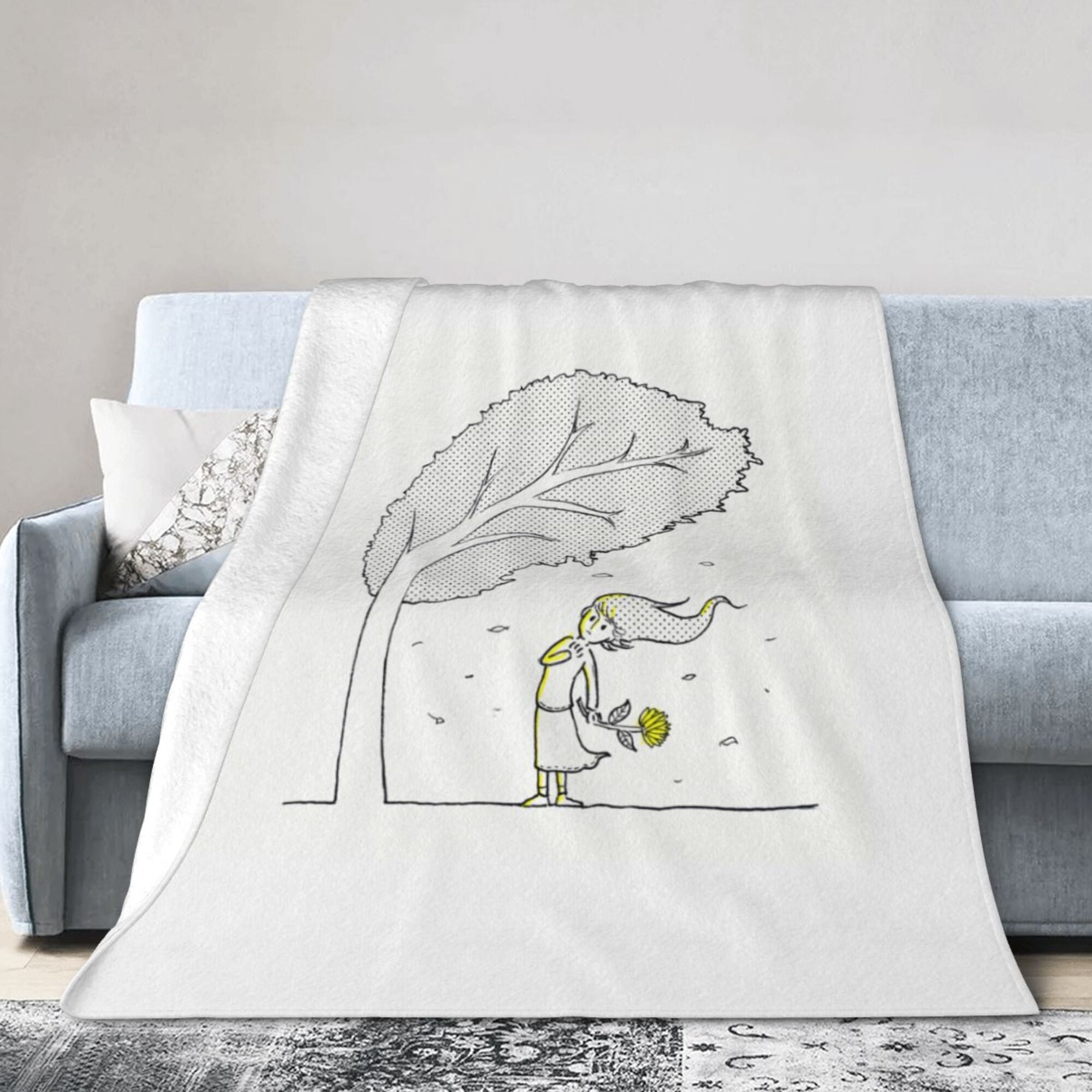 DouZhe Ultra-Soft Micro Fleece Lightweight Flannel Bed Blanket, Wind ...