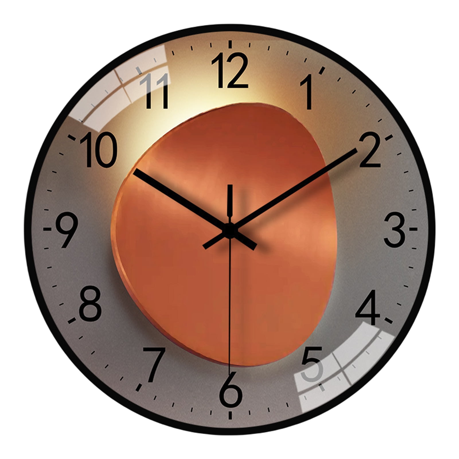 Waroomhouse 12 Inch Wall Clock Round Leaf Pattern Noiseless Number ...