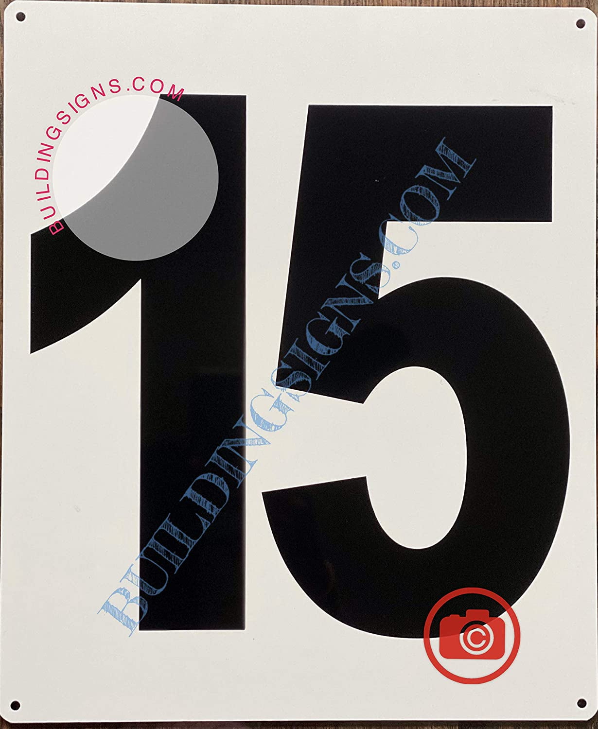 Large Number 15 Sign -Metal Sign - Parking LOT Number Sign (White ...