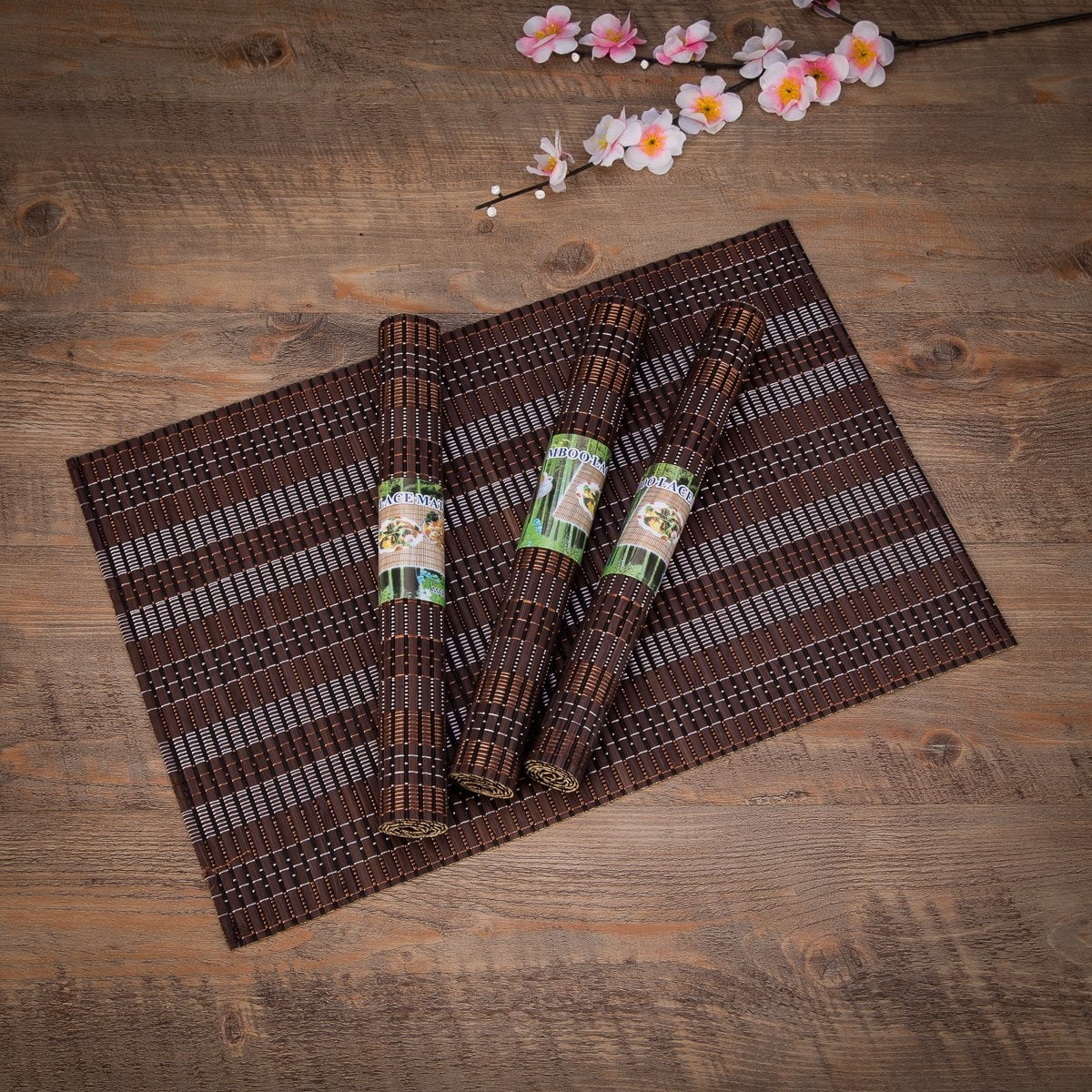 THY COLLECTIBLES Eco-Friendly 18" x 12" Bamboo Table Place mats Non ...