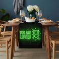 Art Gaming Icons Cotton Linen Table Runner Multi Panel Neon Letter ...