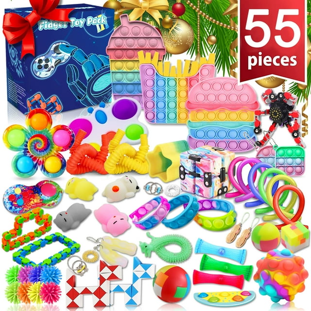 50Pcs/55Pcs Popitsfidgets Fidget Toys, Fidget Poppers Toy Pack Push Pop ...