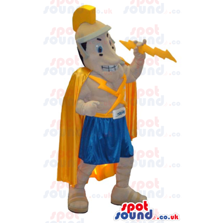 Ancient Greek Character SPOTSOUND Mascot With A Helmet And Thunder Ray ...