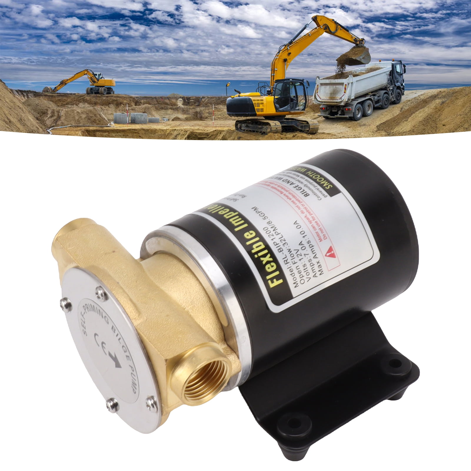 Bomba De Impulsor, Akozon Bomba De Impulsor Flexible Rosca Hembra G1/2 Bomba De Agua De Impulsor ...