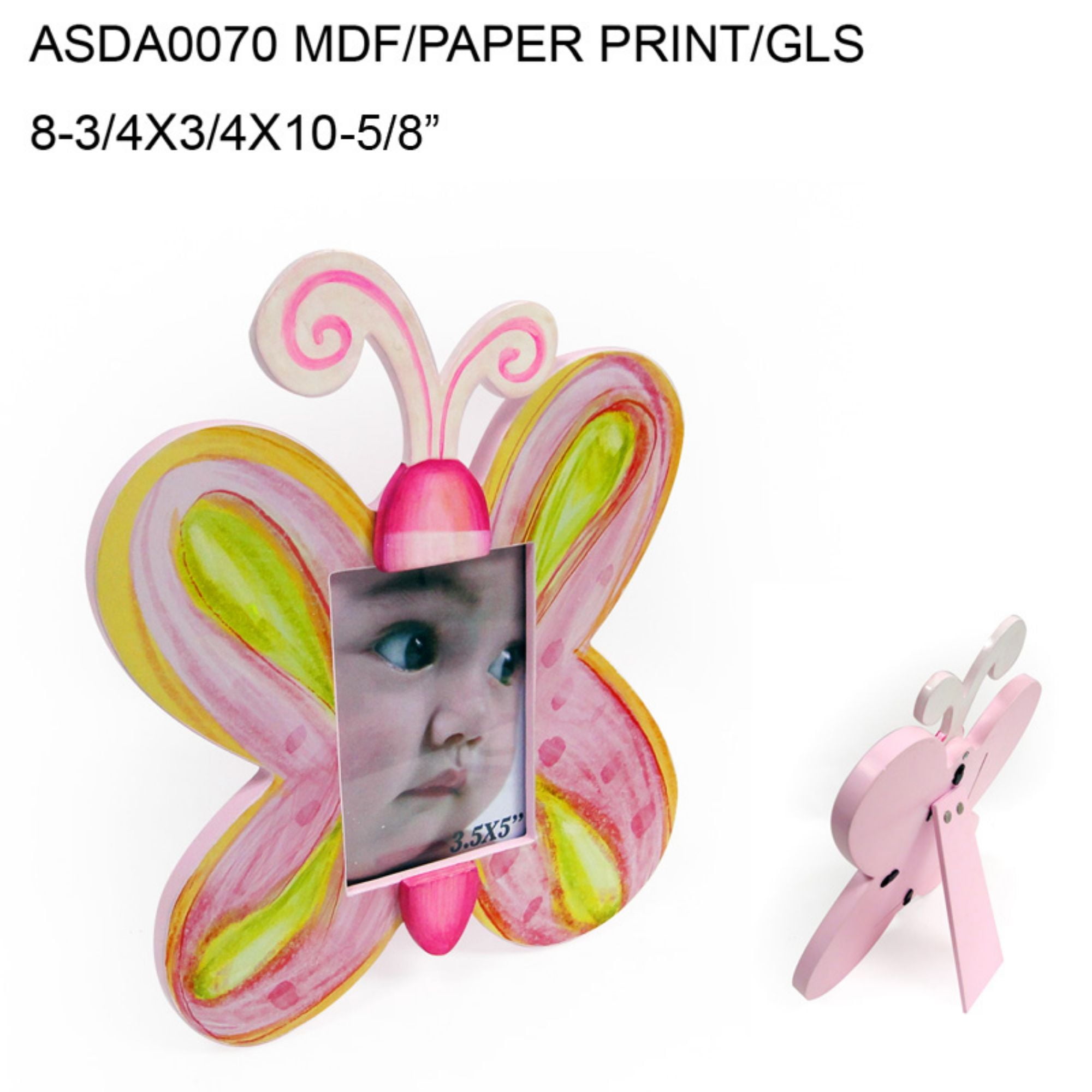 Set of 2 Pink and Green Butterfly Picture Frames 10.5" - Walmart.com