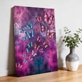 Blue Pink Butterflies Canvas Wall Art for Living Room, Purple Navy ...