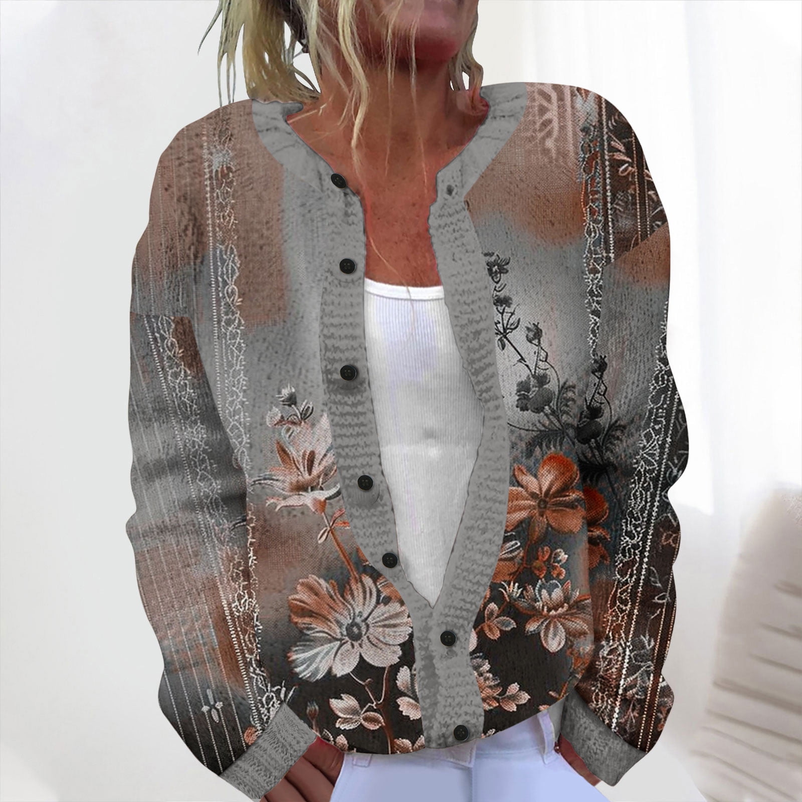 Click here for Lovzfmll Cardigan For Women Ladies Casual Floral P... prices