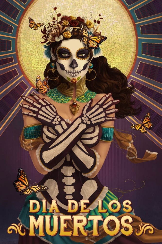 Day of the Dead, Dia De Los Muertos, Crossbones, Monarch Butterflies ...