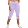 Bixock Women's Wide Leg Capri Pants Hollow Out Yoga Plus Size Elastic ...