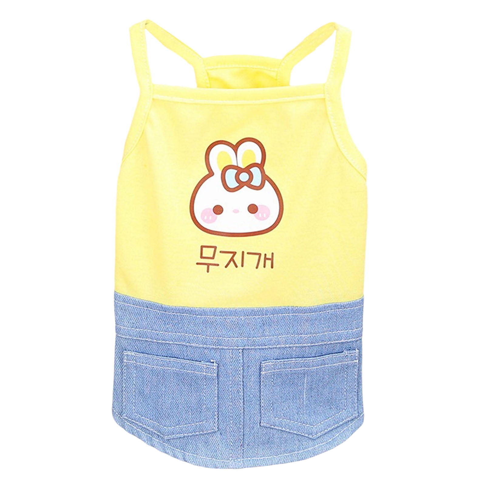 Cartoon Pattern Dog Dress - Double Pockets - Letter Print Patchwork ...