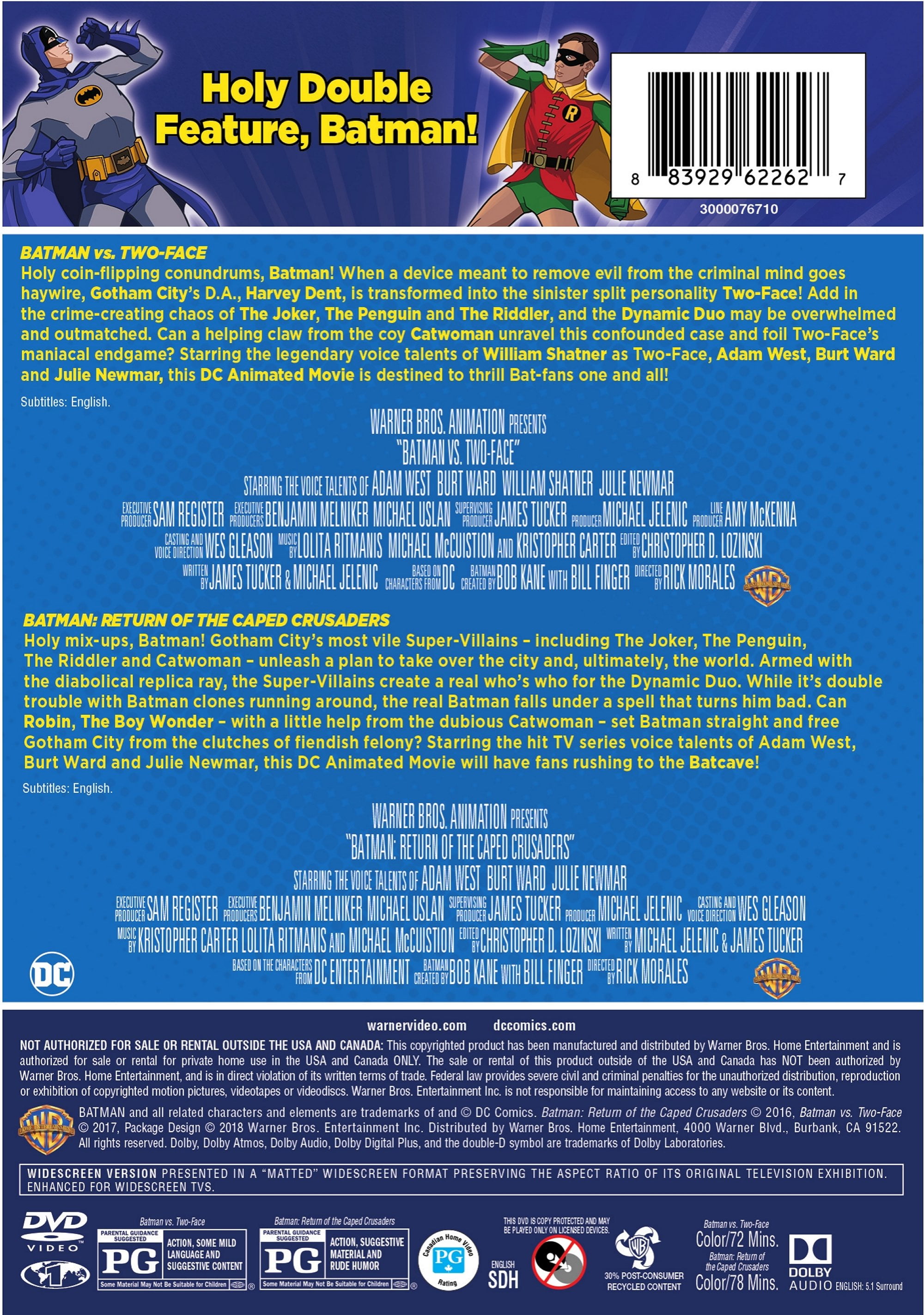 Buy Batman vs. Two-Face/Batman Return Of The Caped Crusaders (DVD) Online at Lowest Price in ...