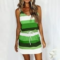 Casual Dress Women Sexy Sleeveless Backless Fashion Stripe Camisole