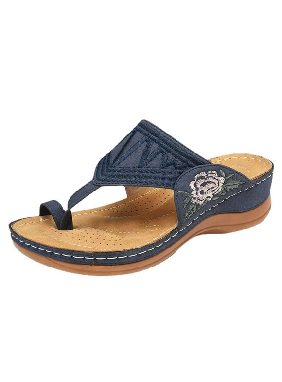 Toe Post Wedge Sandals