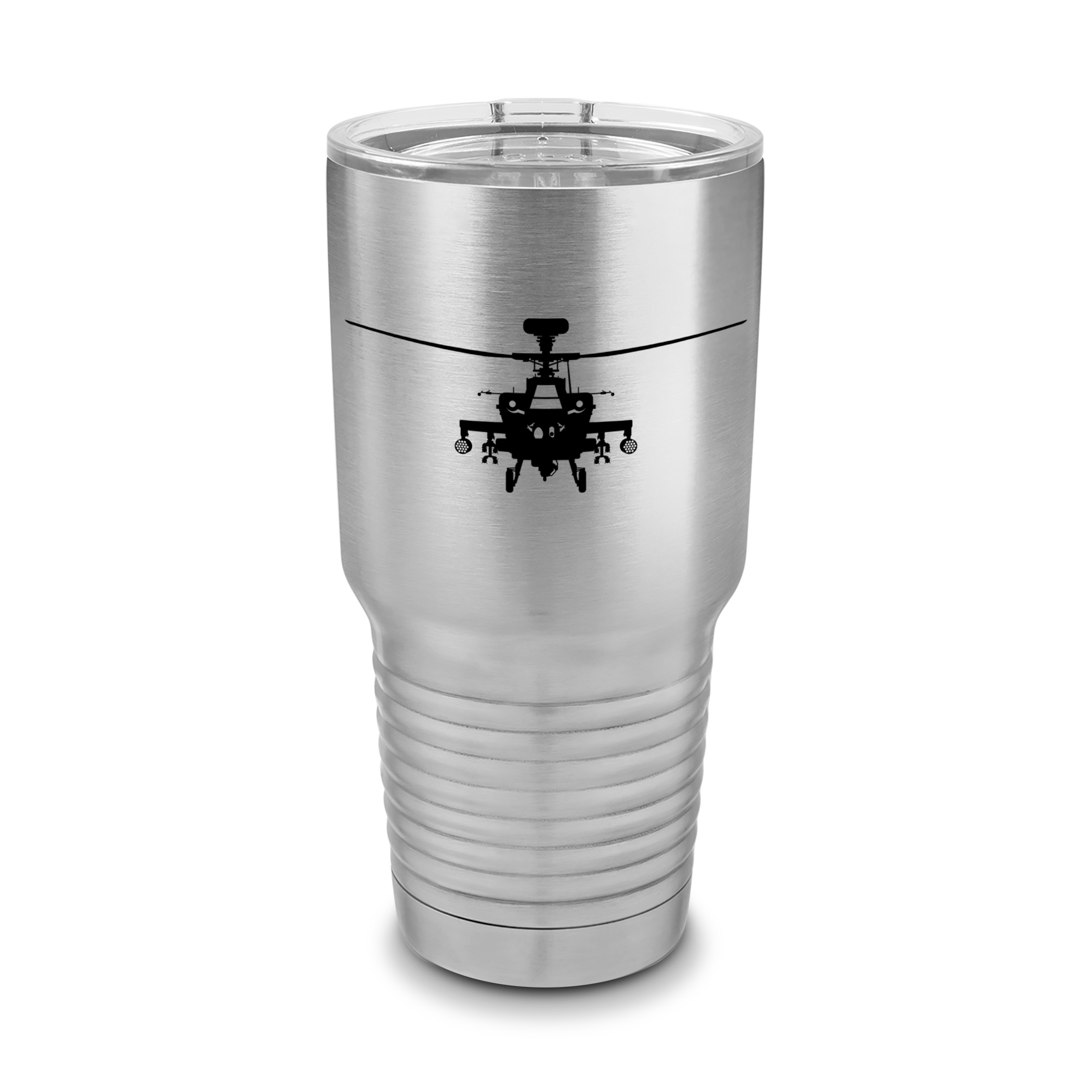AH-64 Apache Tumbler 30 oz - Laser Engraved w/ Clear Lid - Polar Camel ...