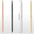 8 Piece Gold Slim Pens Metal Ballpoint Rose Metallic Twist Black Ink ...
