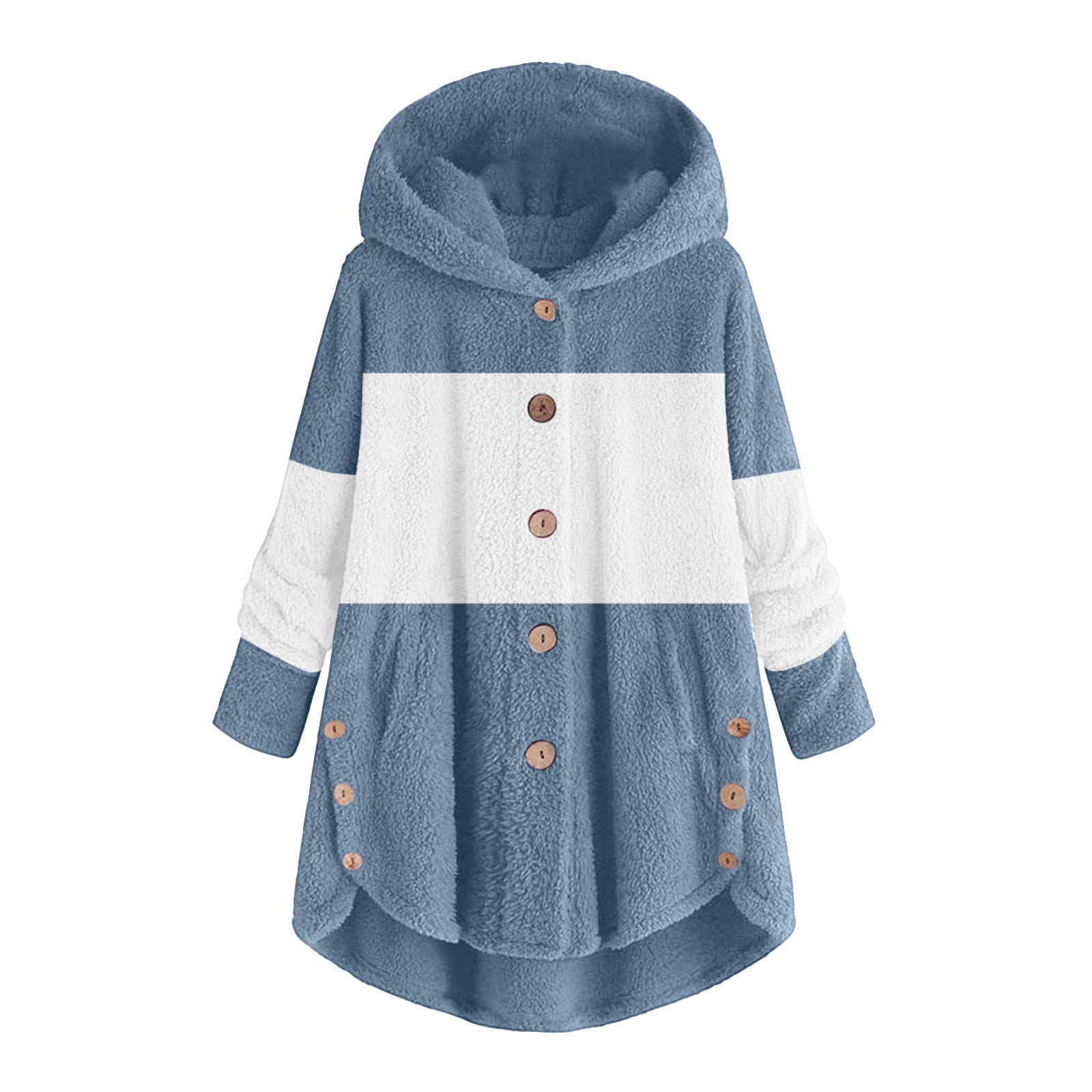 Click here for Hbfagfb Womens Jacket Winter Color Block Plush But... prices