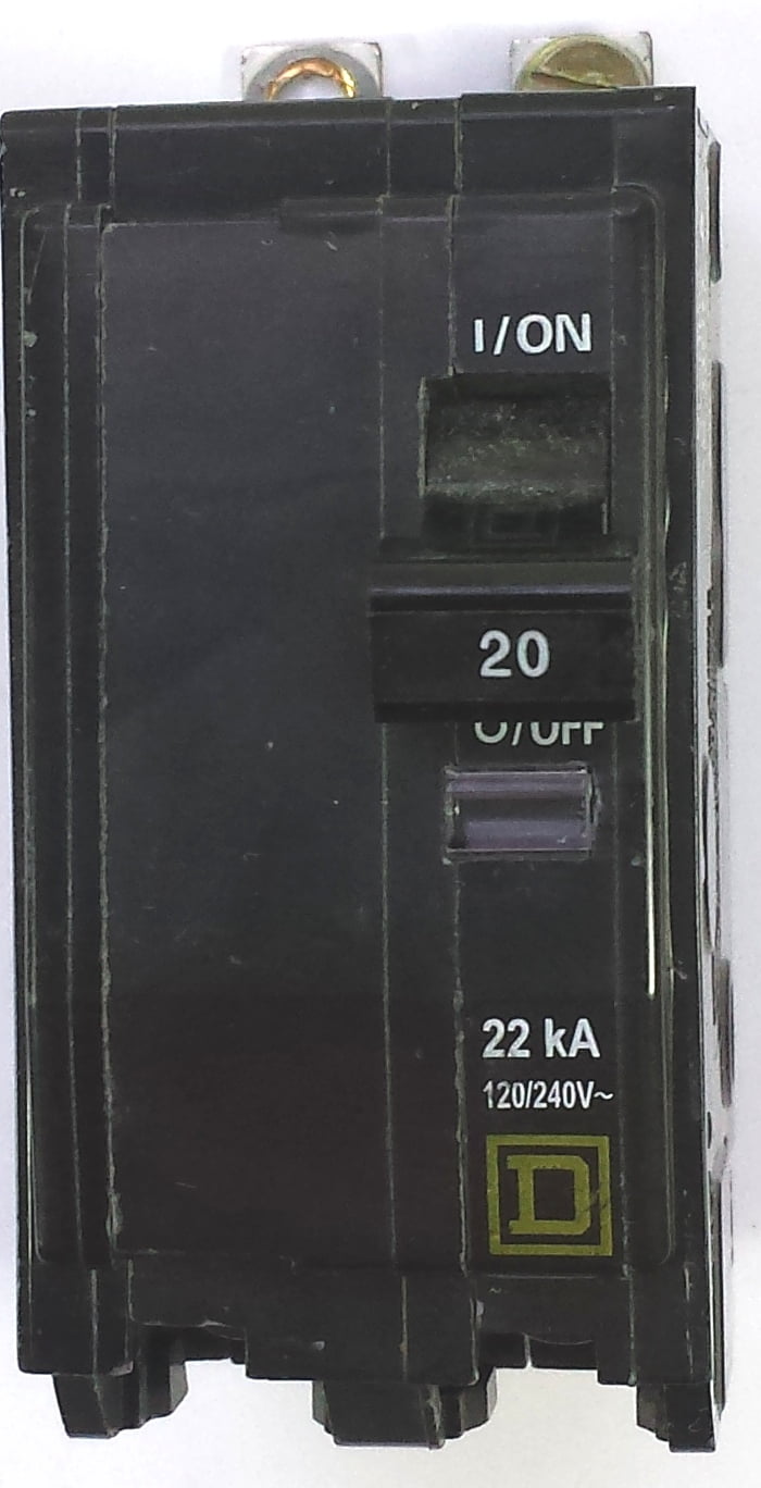 SQ D QOB220VH 20A 2P 120/240V 22KAIC BOLT-ON MOLDED CIRCUIT BREAKER ...