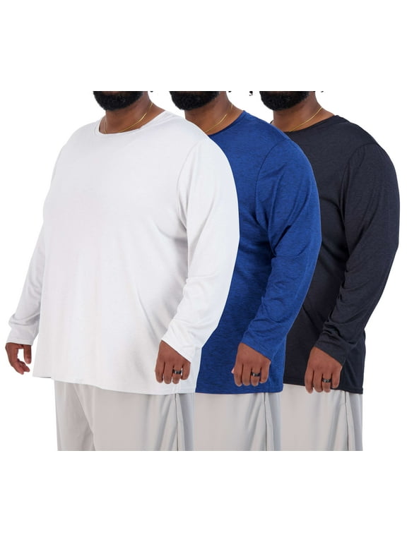 Real Essentials Men's Big & Tall 3 Pack: Tech Stretch Dry-Fit T-Shirts ...