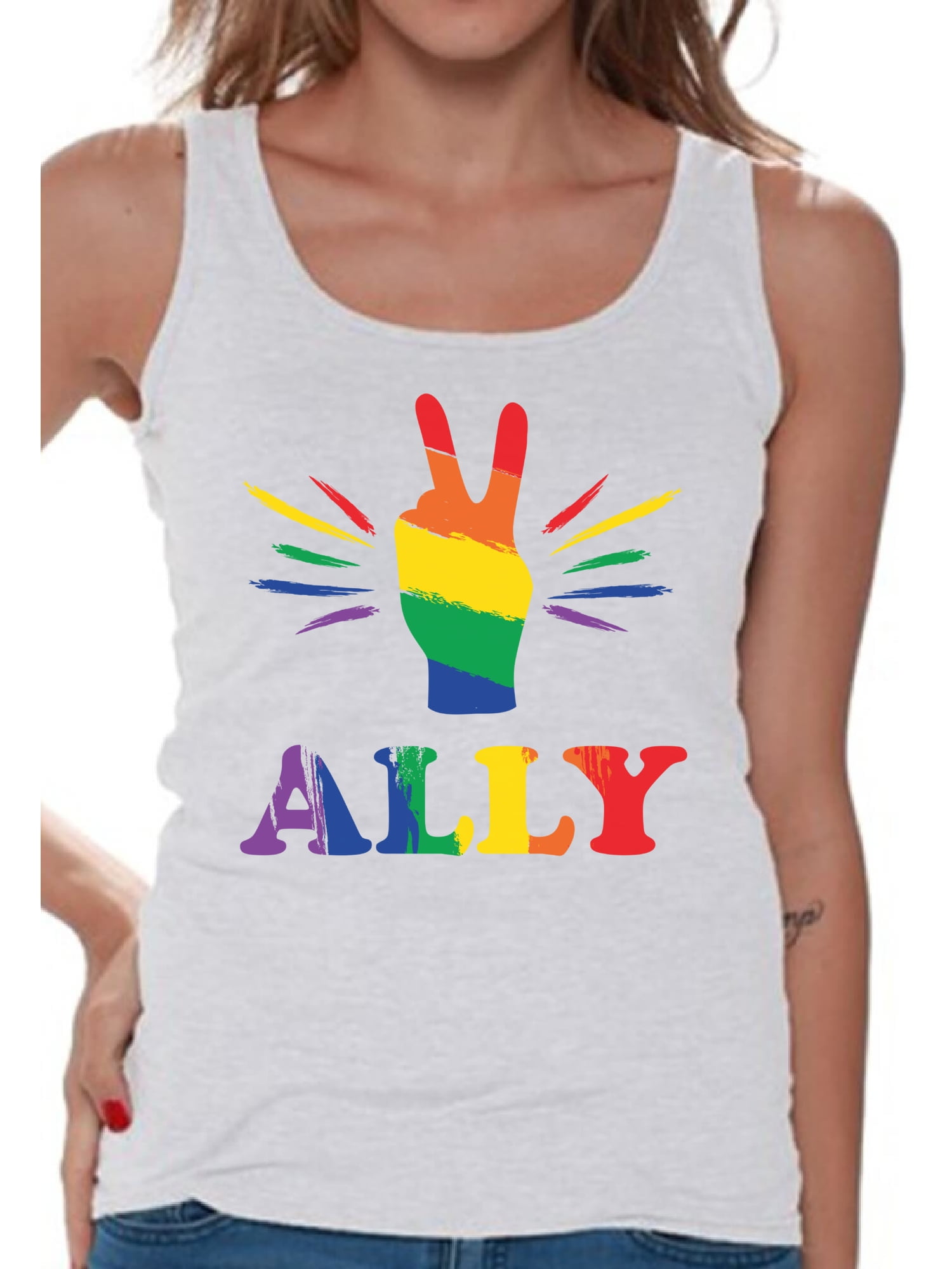 Awkward Styles LGBT Ally Tank Top Rainbow Ally Tanks for Women Proud ...